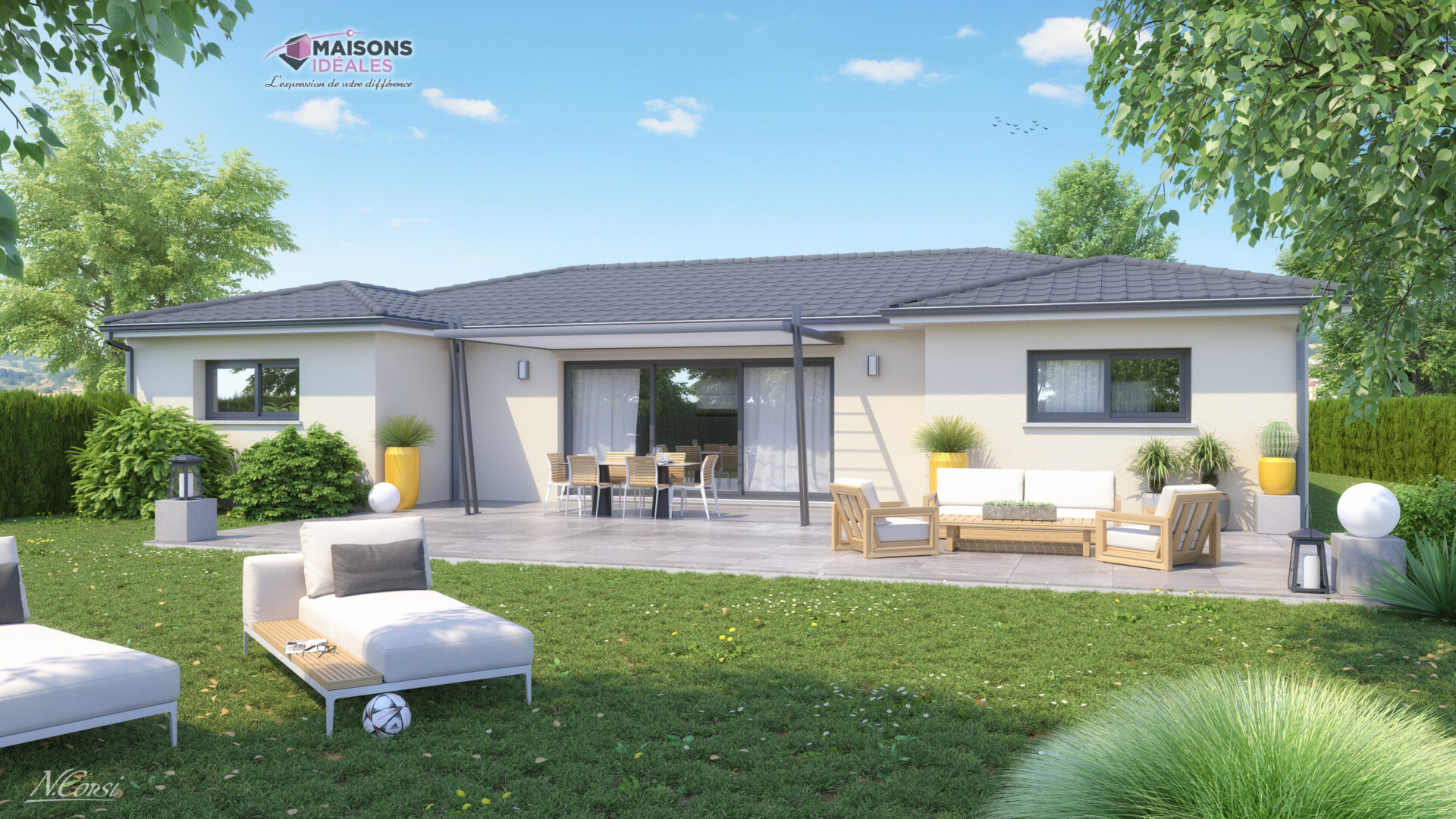 Maison de plain-pied, 140m² habitable sans garage | Maisons Idéales